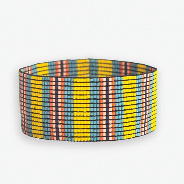 Kenzie uniform vertical colorblock and stripes beaded stretch bracelet Amalfi | Simblist Group