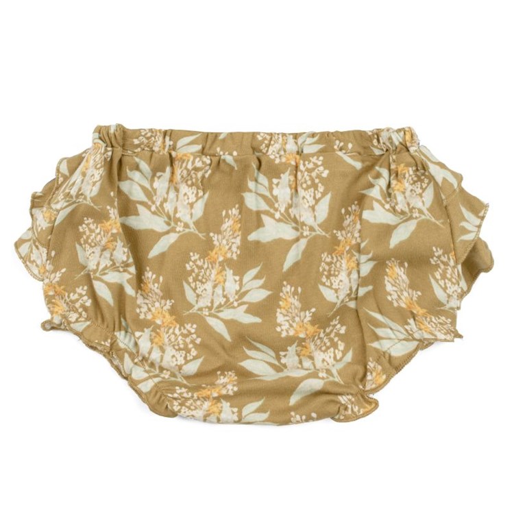 Org Ruffle Bloomer Gold Floral 3-6M | Simblist Group