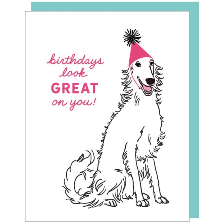 Good Borzoi Birthday Card | Simblist Group