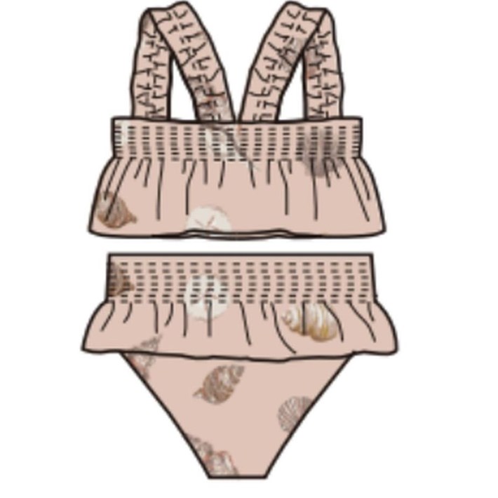 Ruffle Two Piece Swimsuit Seashells 2-3T | Simblist Group