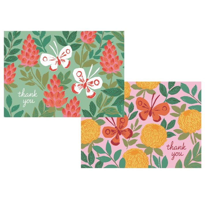 Flutter Thank You Note Card Mixed Set 10/box | Simblist Group